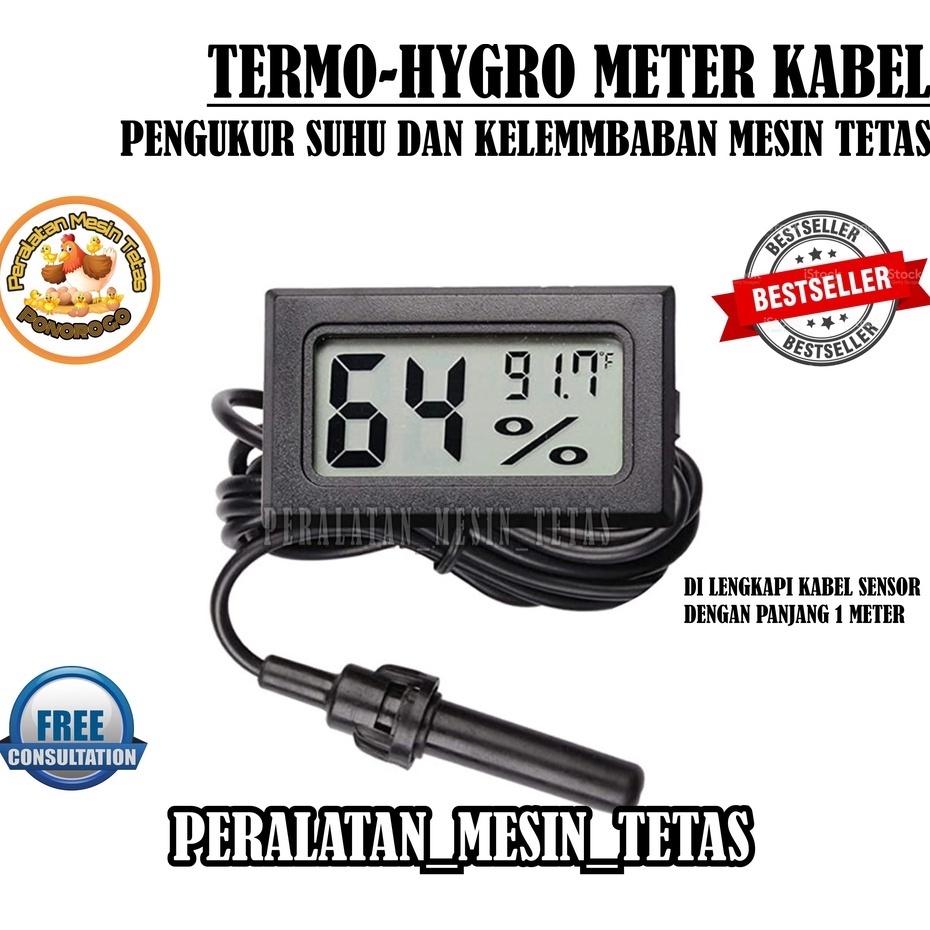 Jual Termometer Hygrometer Termohygrometer Pengukur Suhu dan Kelembaban ...