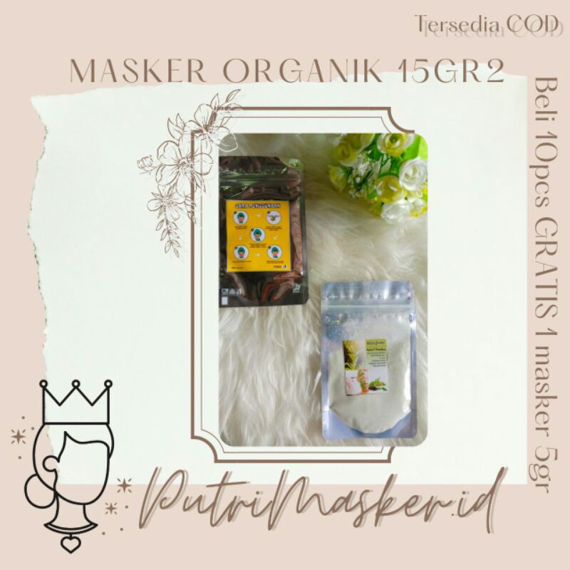 Jual Masker Organik 15 Gram Wajah Organic Murah Alami Masker Bubuk Organik Murah Masker ...