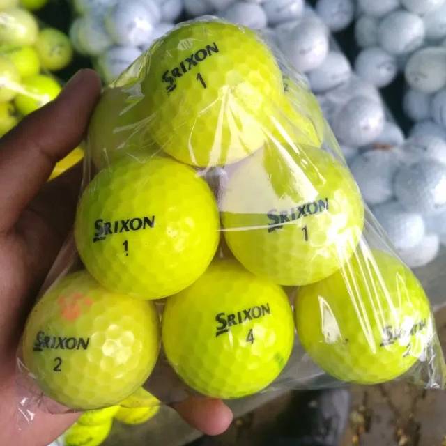 Jual Bola golf WARNA KUNING MERK CAMPUR grade B second | Shopee Indonesia