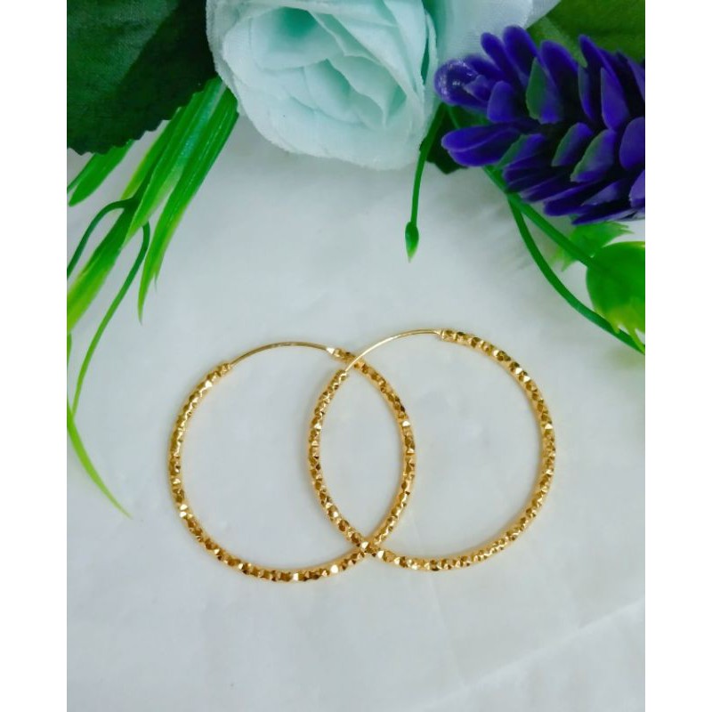 Jual anting gipsi bulat besar anggun,anti karat kuning 24 k | Shopee ...