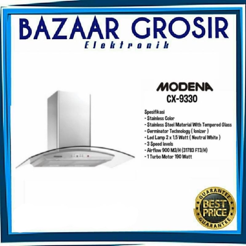 Jual MODENA CX9330 COOKER HOOD MODENA PENGHISAP ASAP DAPUR CX9330 ...