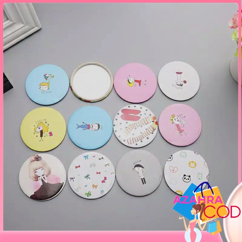 Jual AZAHRA CERMIN KACA BULAT KECIL/DANDAN RIAS/MOTIF KARTUN LUCU/MURAH ...