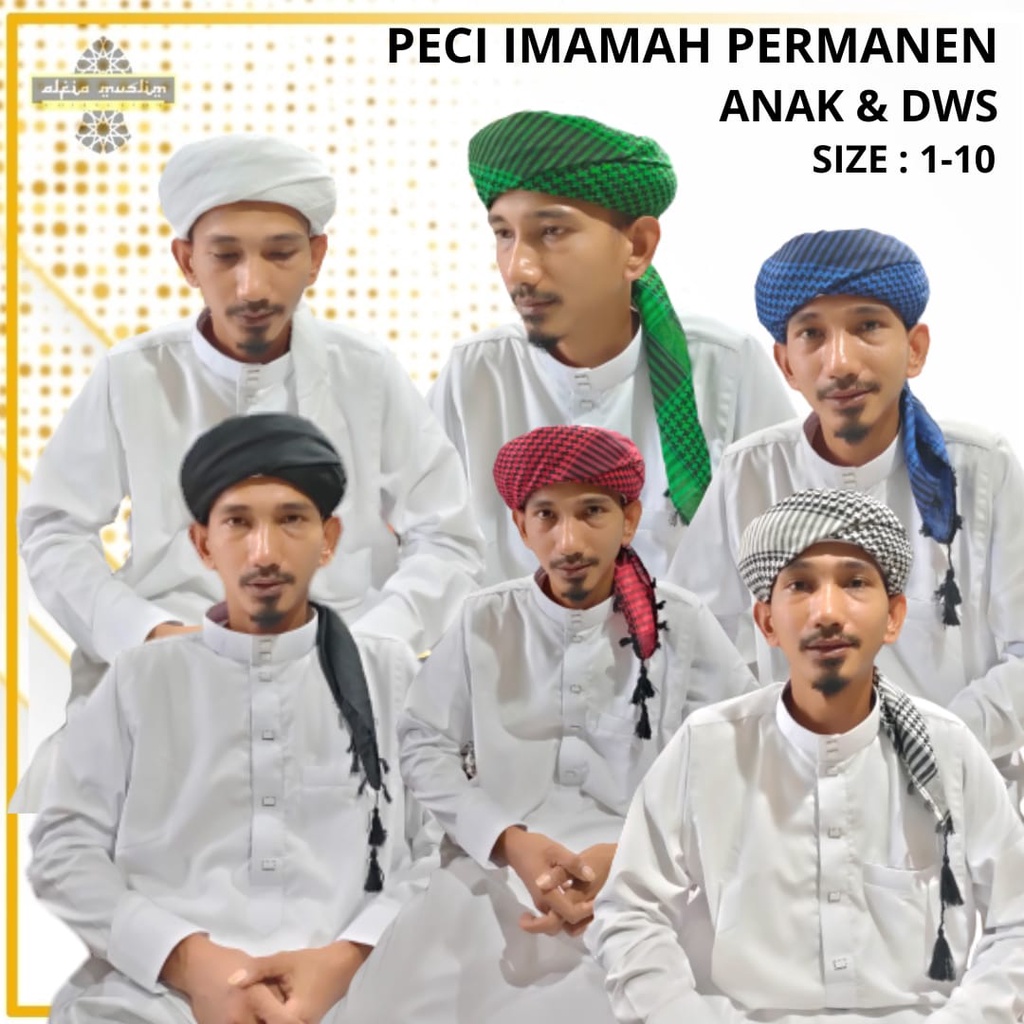 Jual Peci Imamah Permanen Sorban Imamah Permanen/Imamah permanen/Peci ...