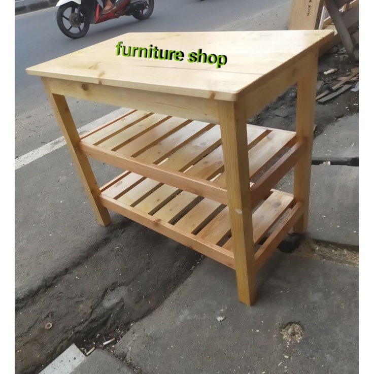 Jual meja rak meja kompor meja aquarium 100×45×70cm full kayu Pinus ...