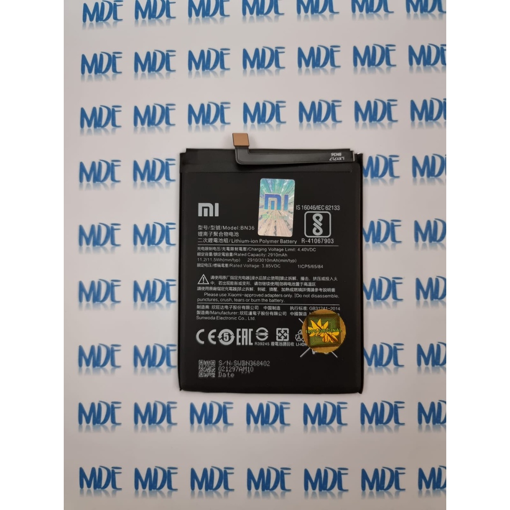 Jual Baterai Xiaomi Mi6X MIA2 BN36 Mi 6X A2 BN 36 Original Batre ...