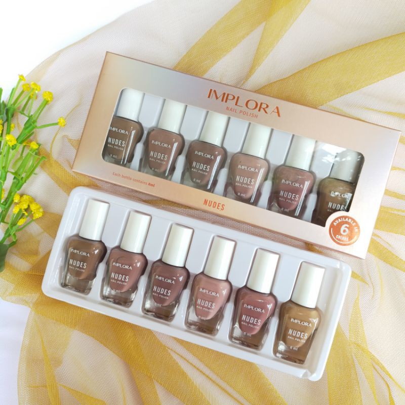 Jual [ 6 pcs ] New Kutek Implora / Kutek Nude Nail Polish Implora BPOM ...