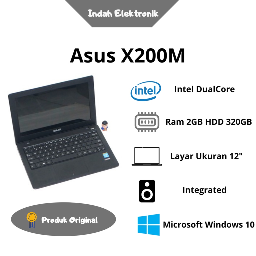 Jual Laptop ASUS X200M 12" Dual Core | Shopee Indonesia