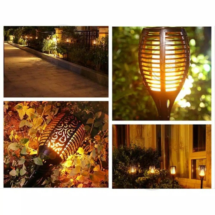 Jual Lampu Obor Api Flame Led Tancap Taman 96LED - Tenaga Surya Solar ...