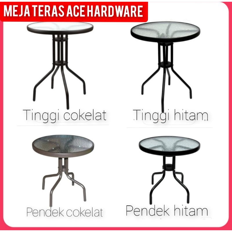 Jual MEJA TERAS KACA / TINGGI DAN PENDEK / MEJA TERAS KACA /MEJA TERAS ...
