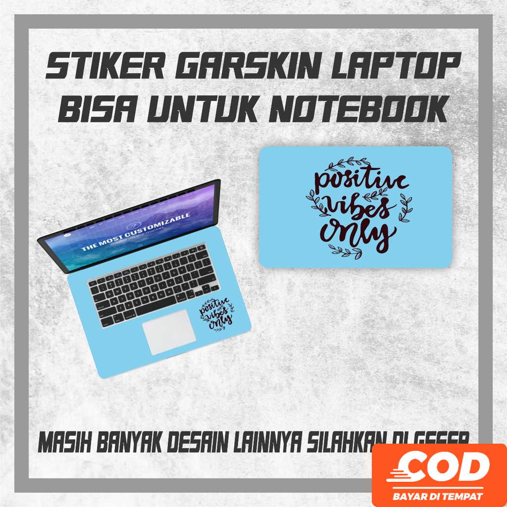 Jual Sticker Laptop Cover Motif Tulisan Sticker Garskin Bisa Custom dan ...