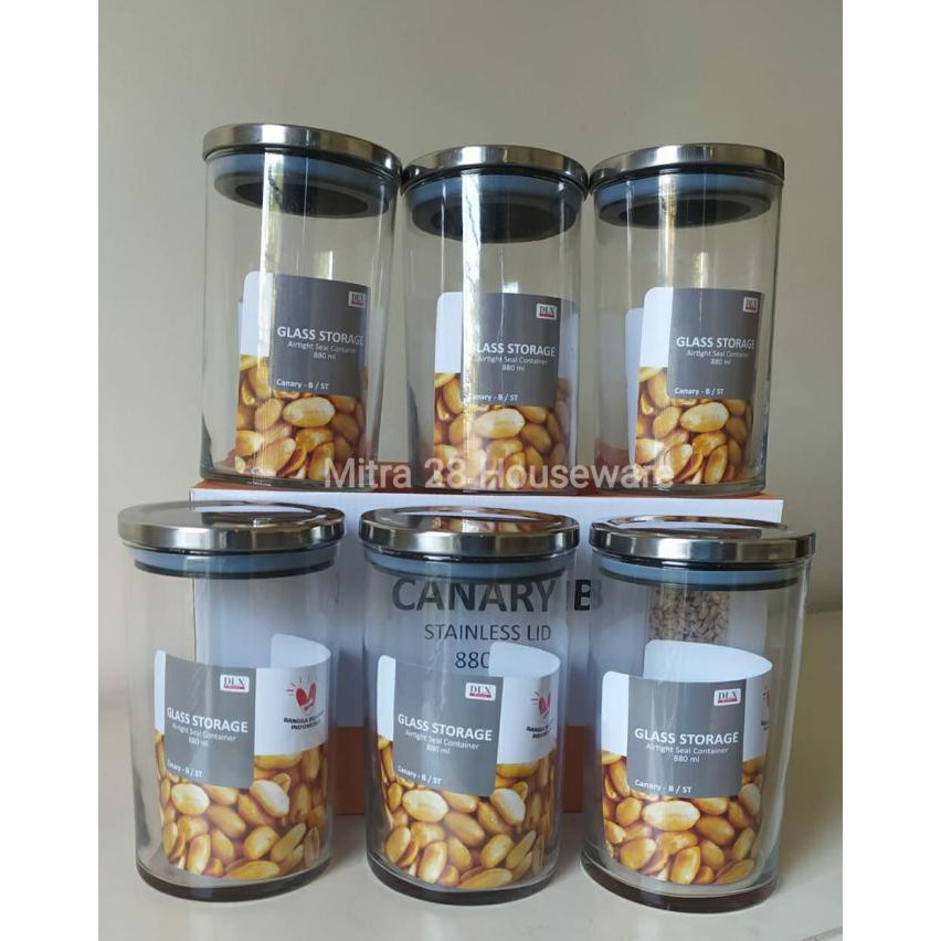 Jual Toples Kaca Canary B Stainless Ukuran 880Ml (Set 6 Pcs) Beningbeningmart | Shopee Indonesia