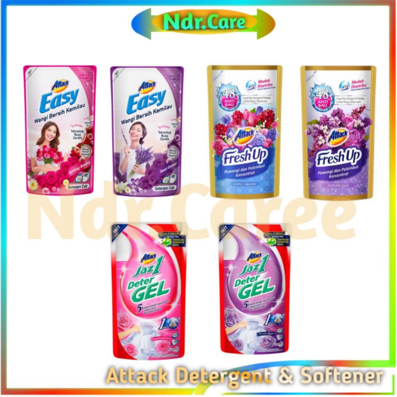 Jual Attack detergent cair, detergent gel, sortener 680-750g | Shopee ...