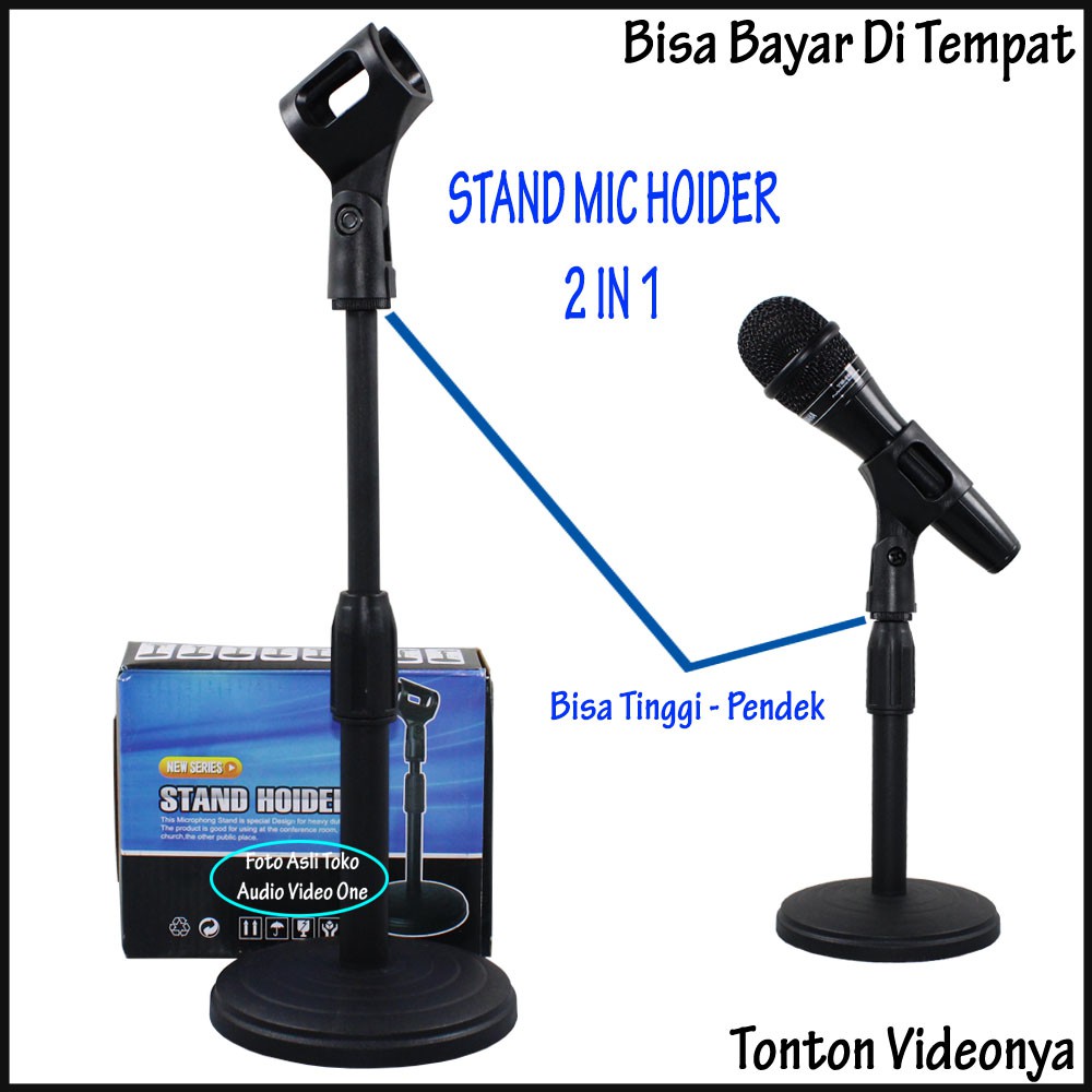 Jual Stand Mic Meja NEW SERIES 2 IN 1 Desk Standing Microphone Holder ...