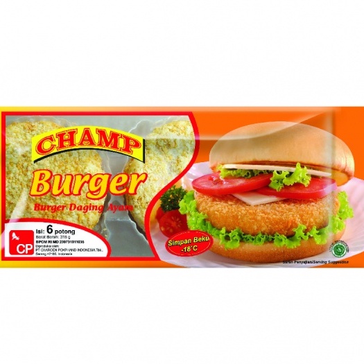 Jual CHAMP Burger (Burger Daging Ayam) 315gr 6pcs | Shopee Indonesia