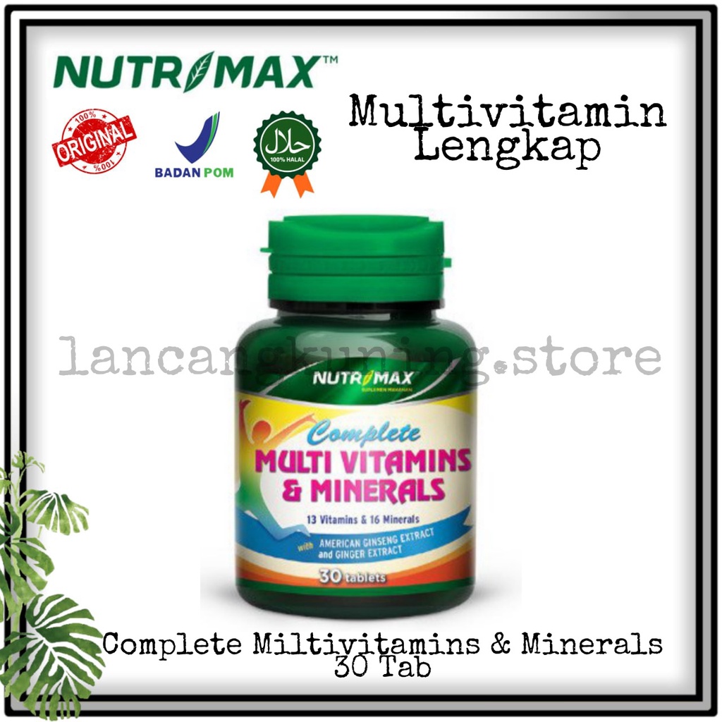 Jual Nutrimax Complete Multivitamins & Mineral Isi 30 Tab Multivitamin Lengkap | Shopee Indonesia