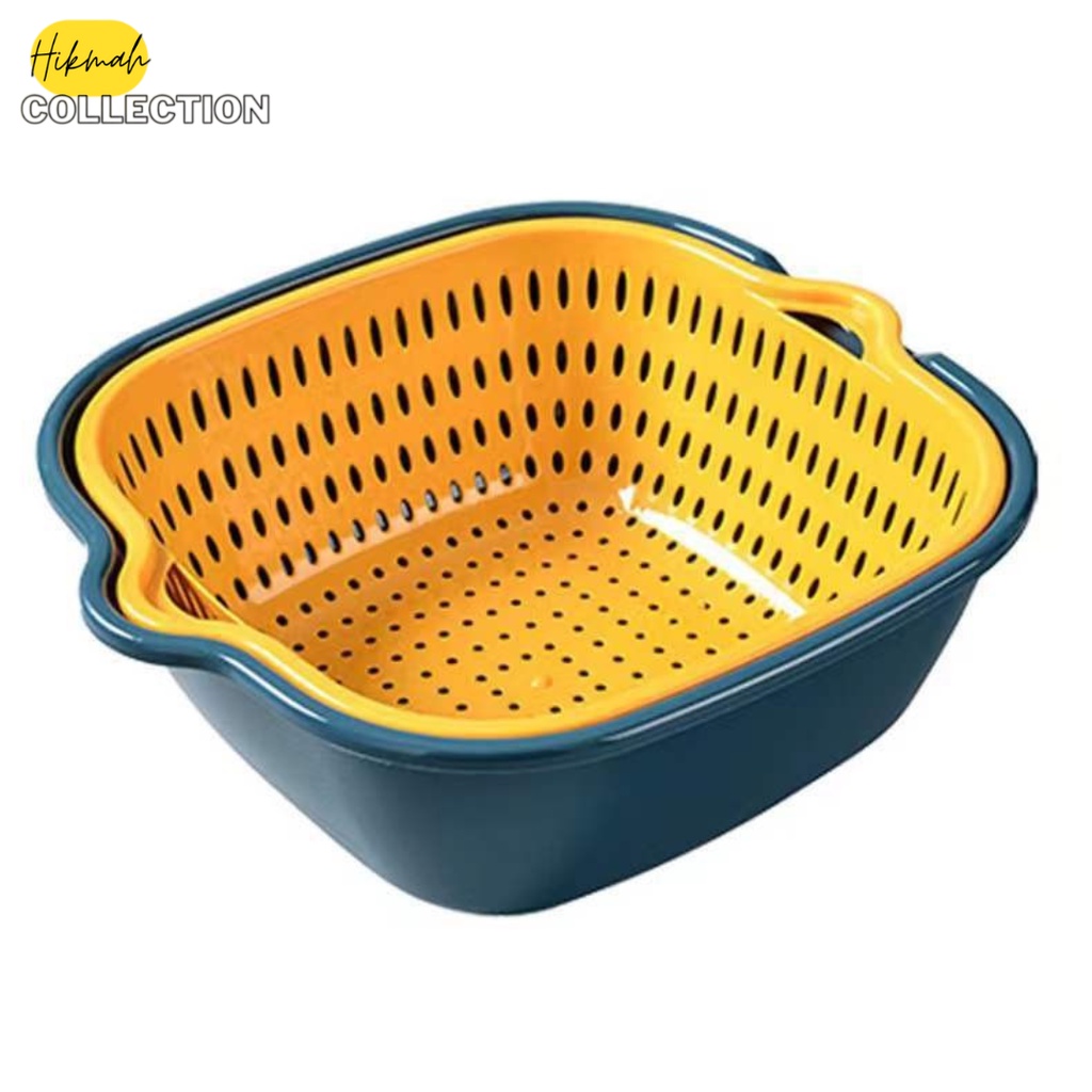 Jual Baskom Pencuci / Pengering Sayuran Buah Saringan Multifungsi ...
