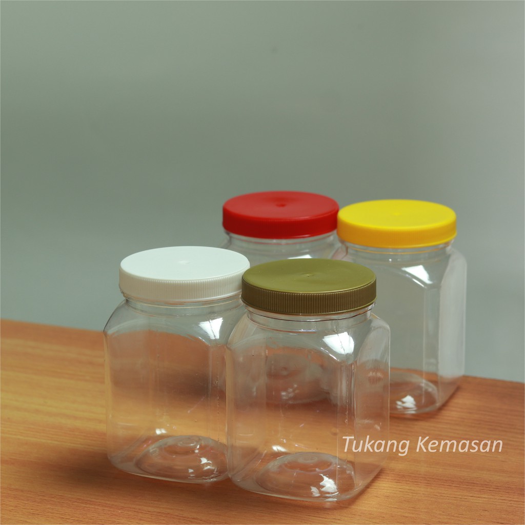 Jual Toples Kotak 340 ml / Toples Coklat / Jar Square / Toples Sambal ...