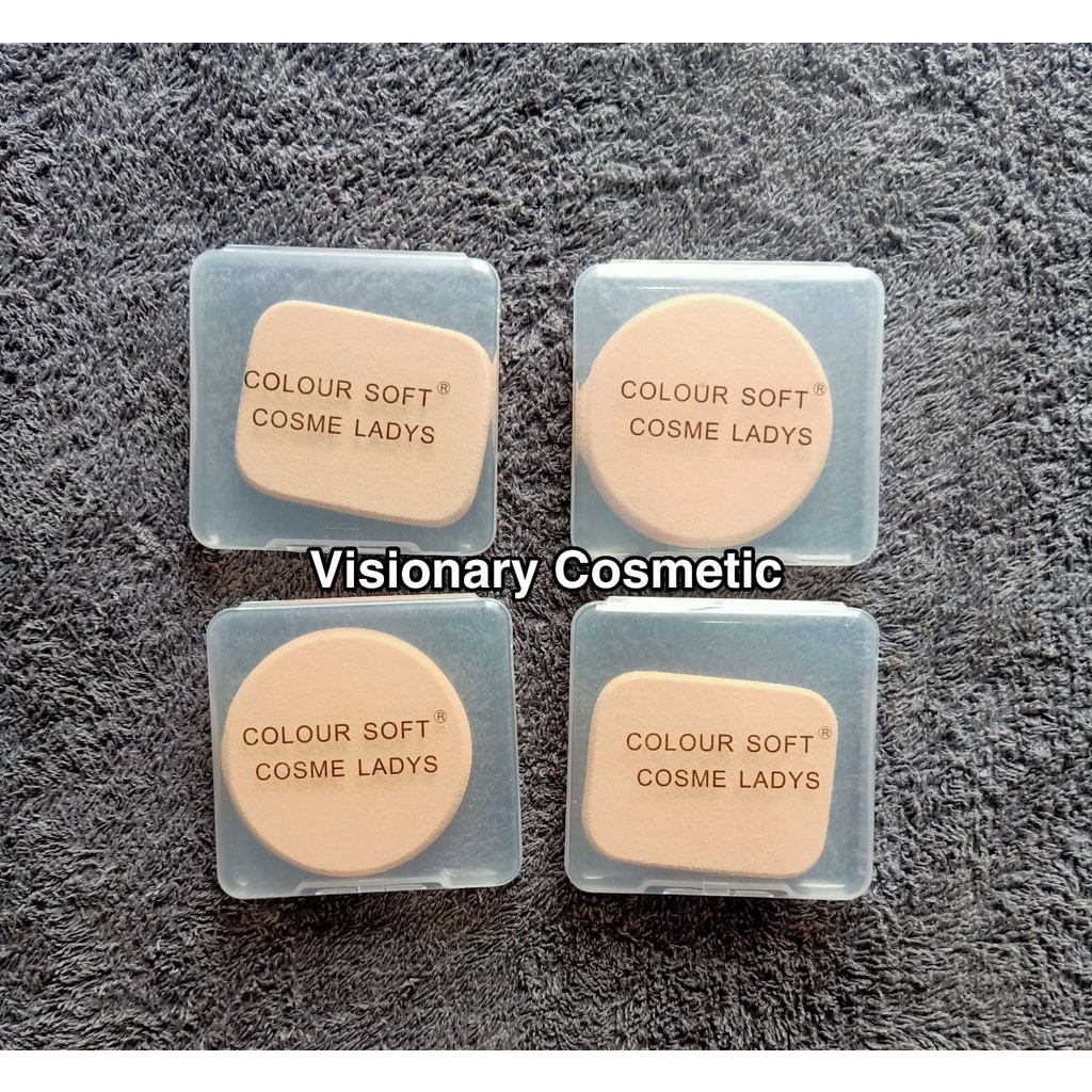 Jual Spon Bedak / Spon Make Up / Powder Sponge + kotak per Paket isi 4 ...