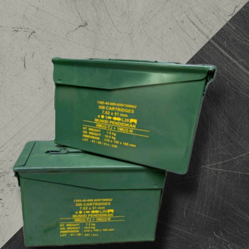 Jual Tool Box Besi/ kotak Peluru / Kotak munisi Penyimpanan Pindad ...