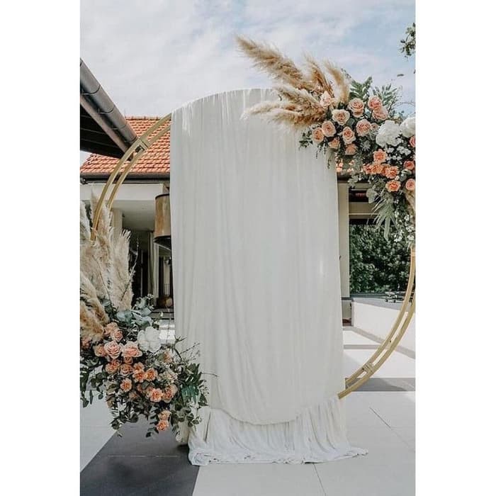Jual backdrop dekorasi circle lamaran wedding + bunga rangkai | Shopee ...