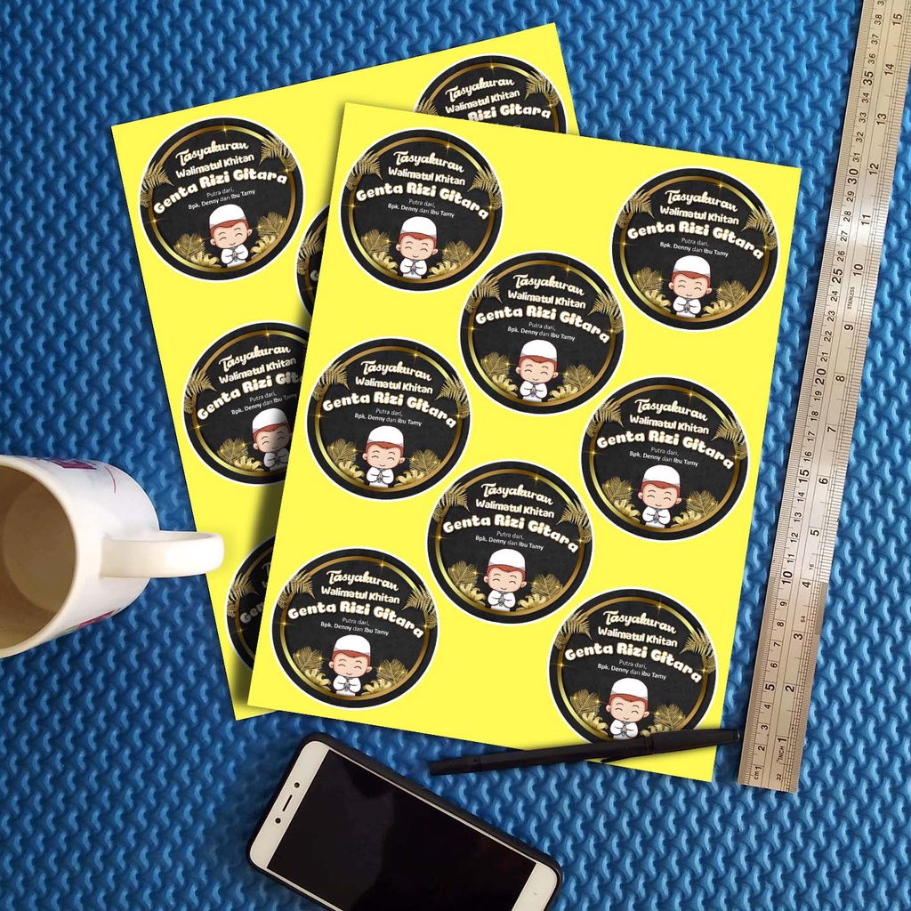 Jual STIKER LABEL KHITANAN ANAK STICKER TUMPENG MINI SOUVENIR KARTUN ...