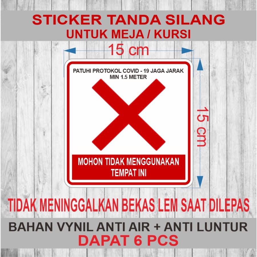 Jual STICKER VINYL TANDA SILANG JAGA JARAK | Shopee Indonesia