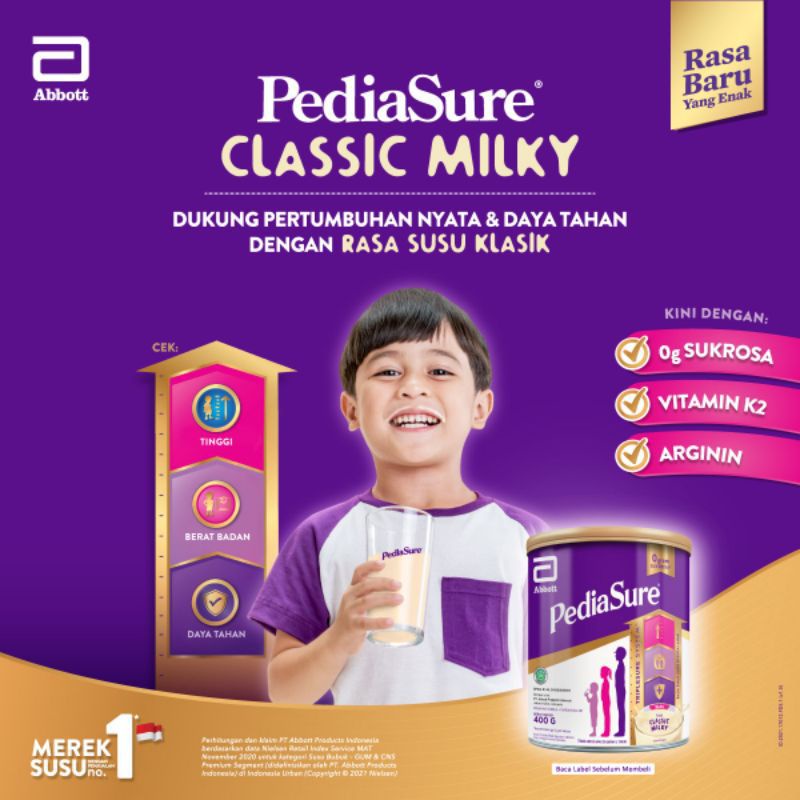 Jual PEDIASURE RASA BARU // CLASSIC MILKY // PEDIASURE TRIPLESURE CLASSIC MILKY // RASA SEPERTI ...
