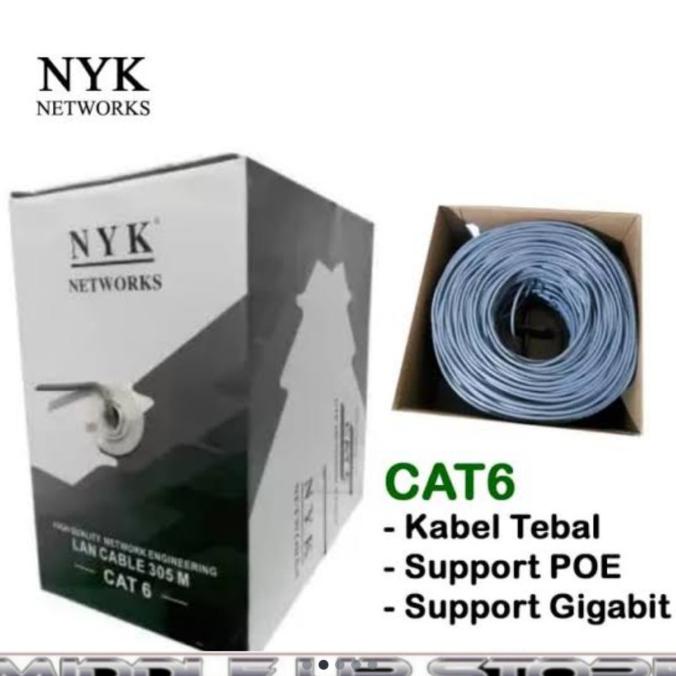 Jual Kabel Lan Roll Utp Nyk Cat 6 305 Meter Original | Shopee Indonesia