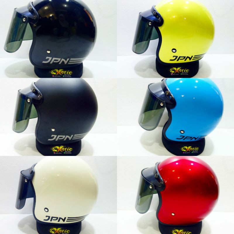 Jual Helm bogo retro classic JPN original kaca datar flat 1kg | Shopee ...