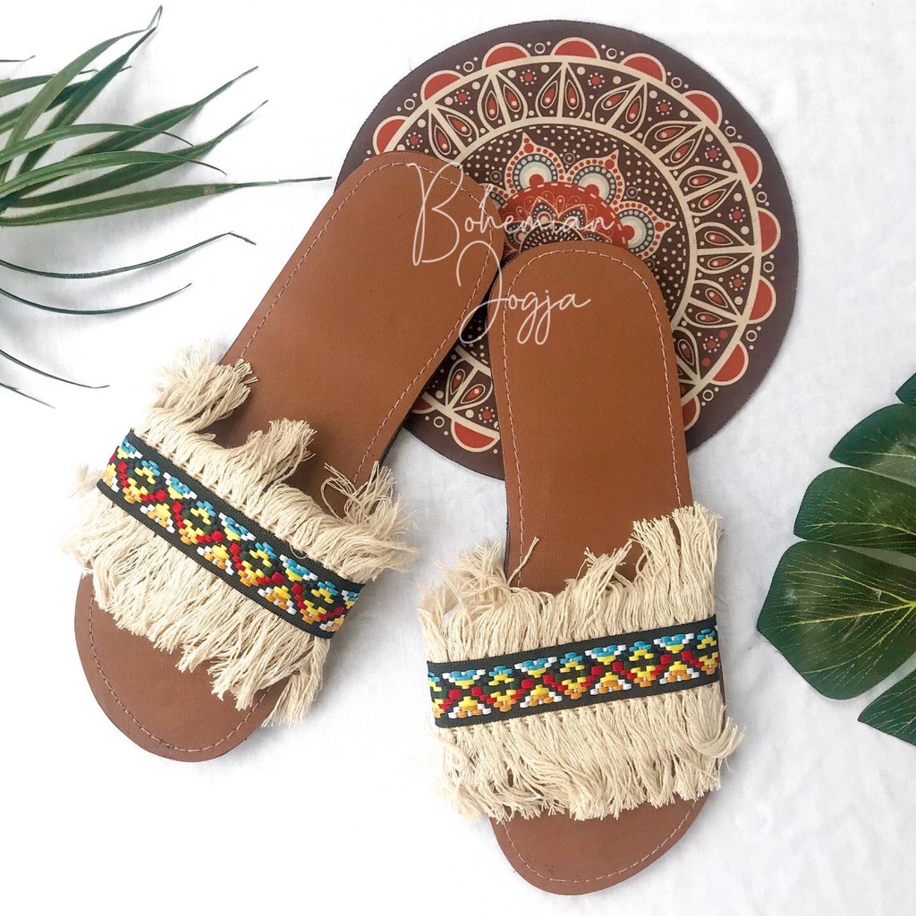 Jual Sandal bohemian Slippers Boho Hippies hippie vintage retro ...