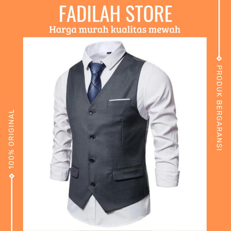 Jual Vest Rompi Pria Formal Premium Rompi Jas Slimfit Motif Saku Pake ...