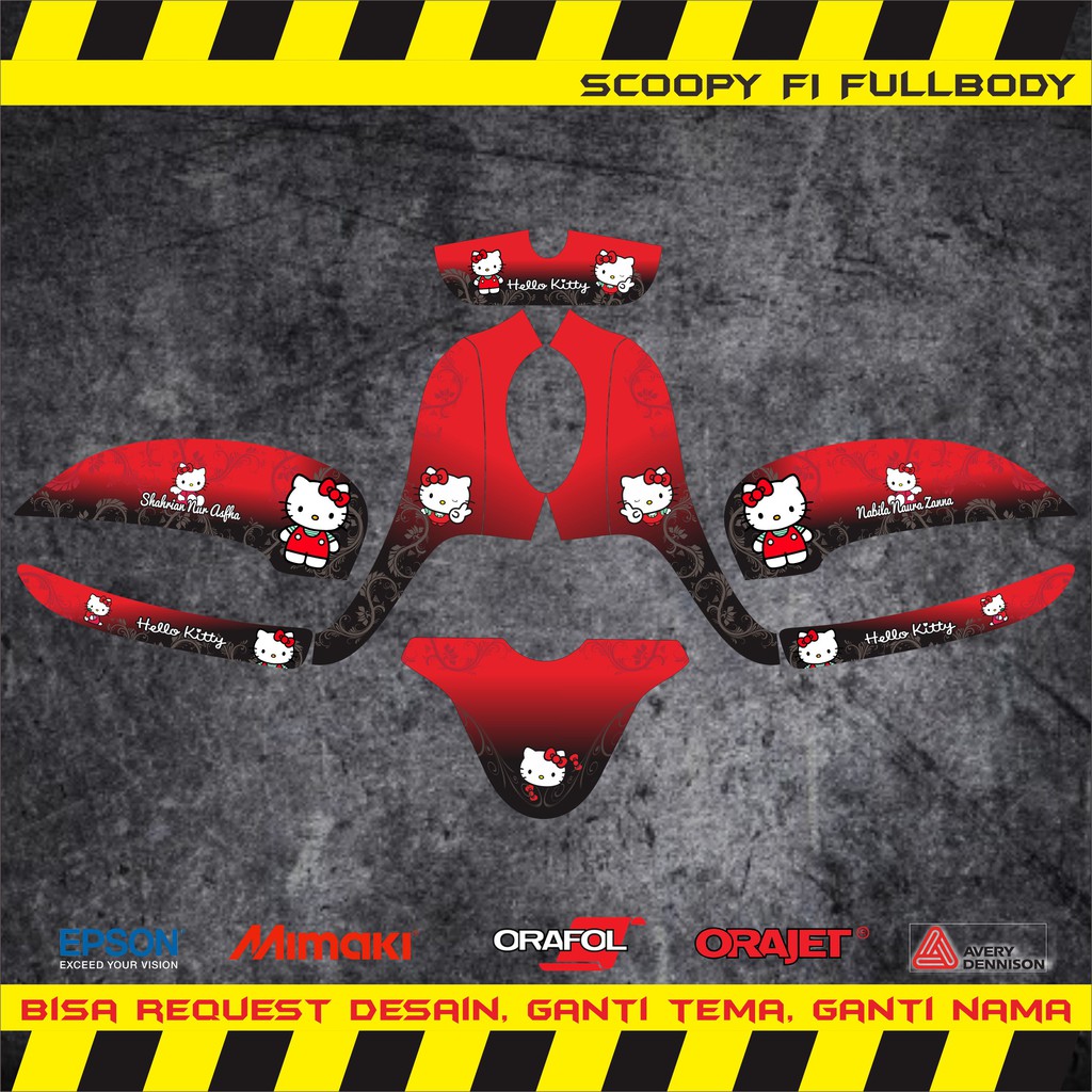 Jual STIKER DECAL SCOOPY FI FULLBODY HELLO KITTY MERAH | Shopee Indonesia