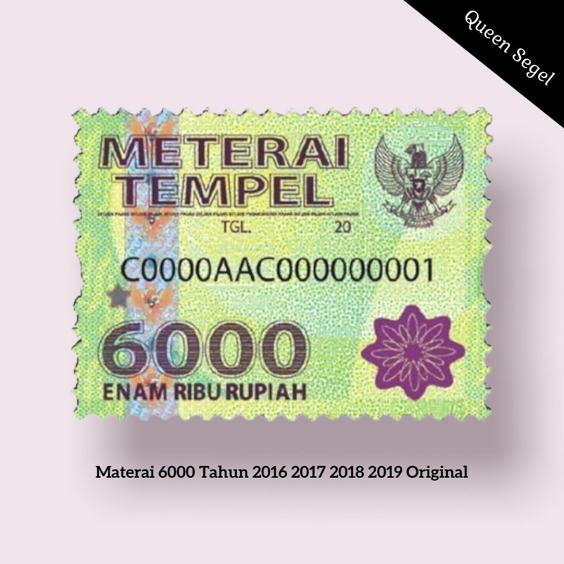 Jual Materai Tempel 6000 Tahun 2014 2015 2016 2017 2018 2019 2020 2021 Matrai Asli Original Pos ...
