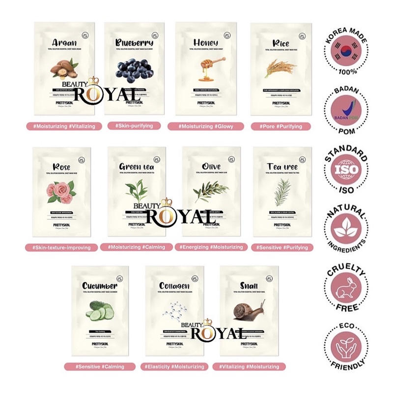 Jual Pretty Skin Total Solution Essential Sheet Mask 23g | Shopee Indonesia
