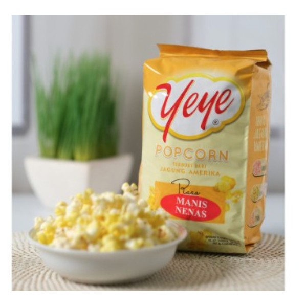 Jual Yeye Popcorn 150gr (Cokelat, Pedas, Manis Nenas, Pandan, Durian ...