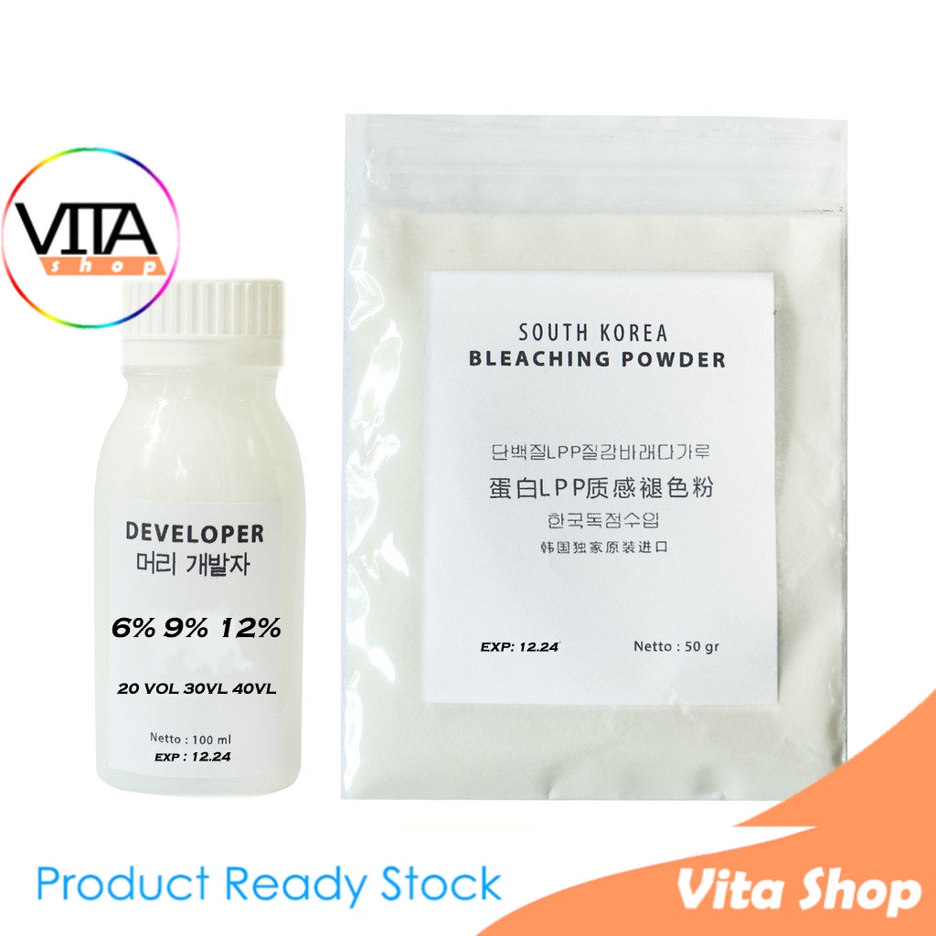 Jual Developer + Bleaching Rambut Korea LPP level 9 kemasan 50gr dan ...