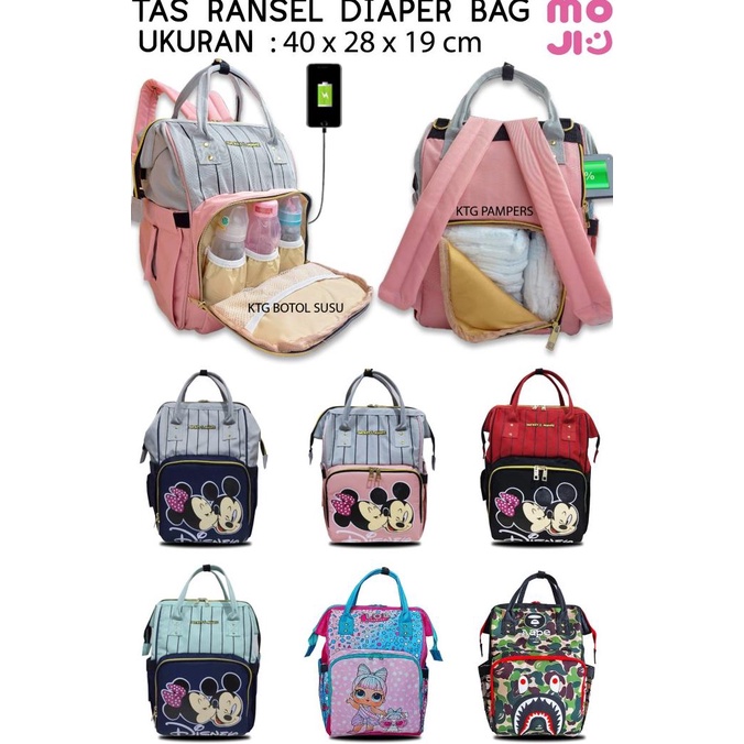 Jual Tas Ransel Diaper Bag Disney Mickey Minnie / Mommy Bag / Tas Susu ...