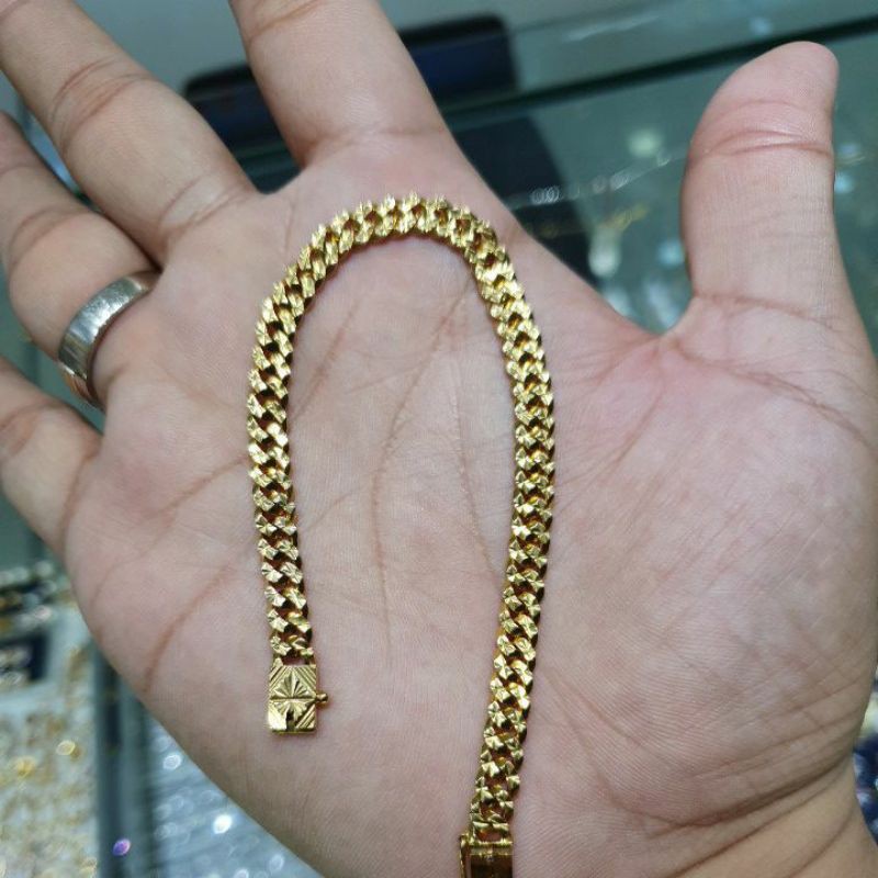 Jual Gelang emas sisik naga ukir minimalis tampilan modis | Shopee ...