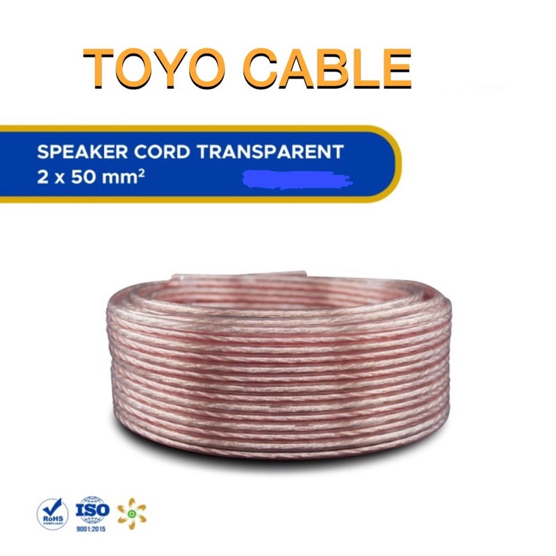 Jual Kabel Speaker Audio TOYO / 2 X 50 / 1ROLL Transparan 34M | Shopee ...
