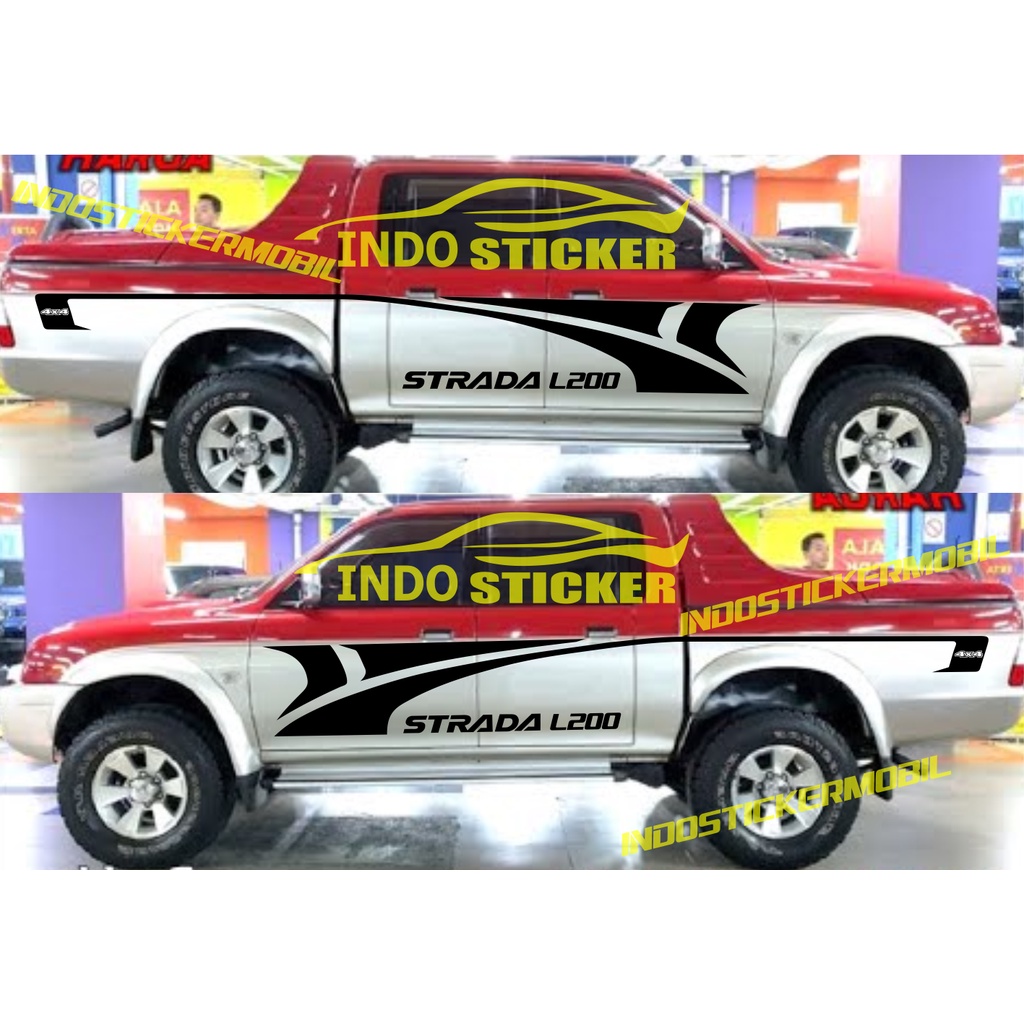 Jual sticker strada triton l200 cutting sticker stiker mobil mitsubishi ...
