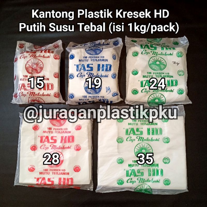 Jual ( ISI 1 KG TEBAL ) Kantong Plastik Asoy Kresek Putih Susu Cerah | HD 15 19 24 28 35 Tas Cap ...