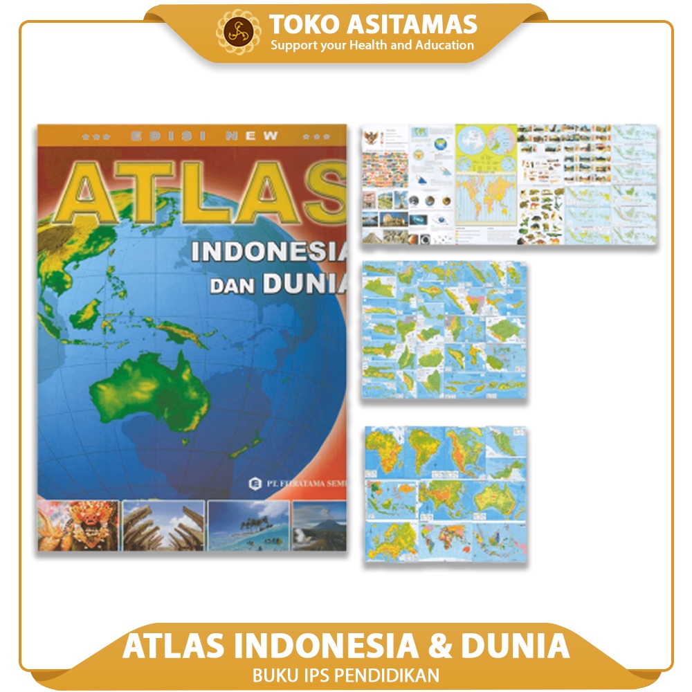 Jual Peta Atlas Indonesia & Dunia Buku IPS Pendidikan | Shopee Indonesia