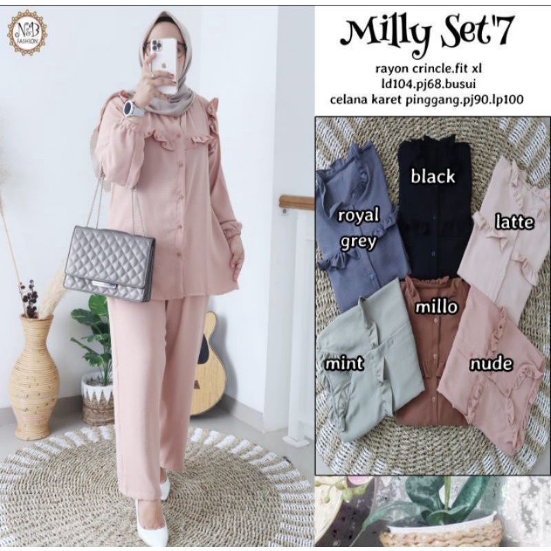 Jual MILLY SET CRINKLE/SETELAN CRINKLE PREMIUM | Shopee Indonesia