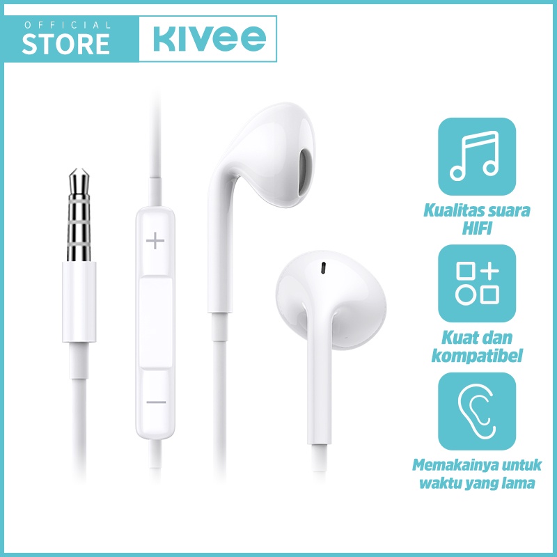 Jual KIVEE Headset gaming Earphone In ear 3.5mm Handsfree Mikrofon ...