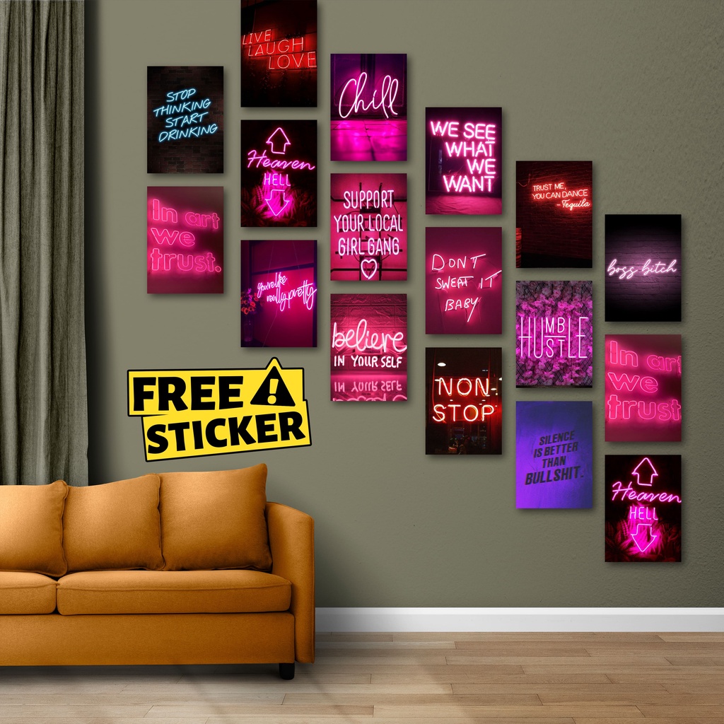 Jual Murah (16pcs A5) Wallpaper dinding aesthetic Kamar Cowok Distro ...