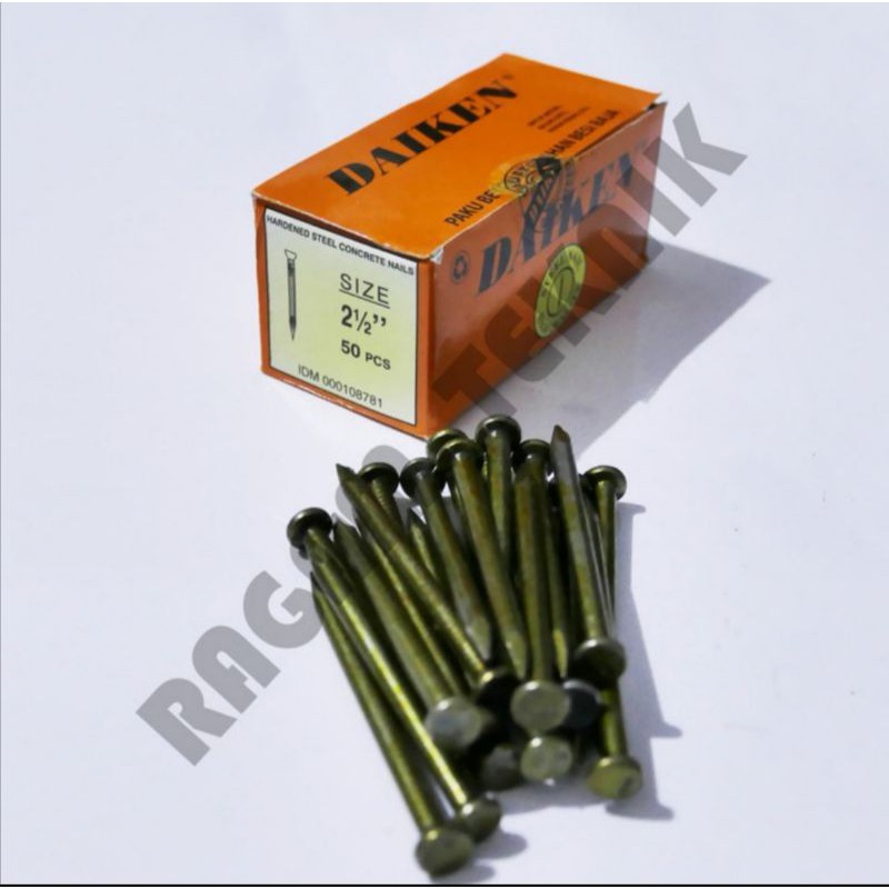 Jual Paku Beton Daiken Daiwa 2 1/2" 6 cm Kuningan Paku Dinding Besi ...