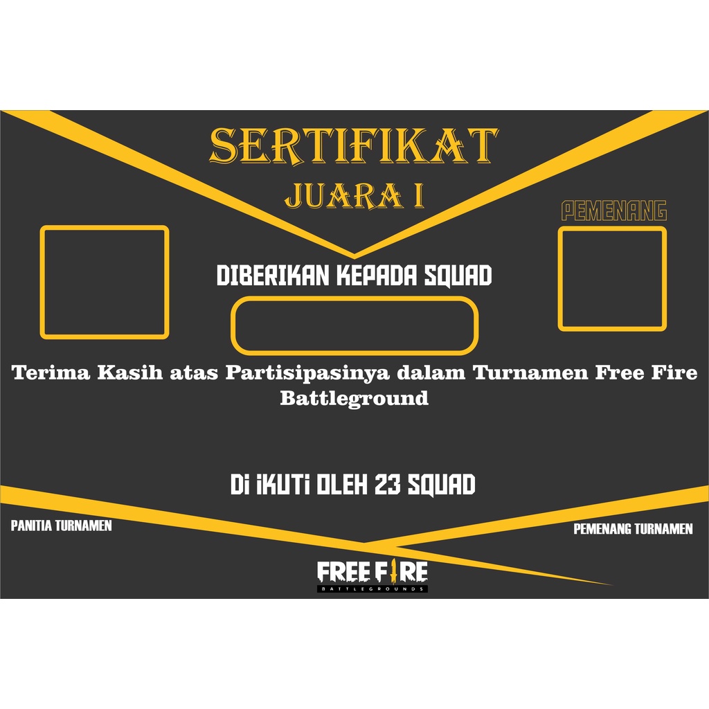 Jual Sertifikat Mobile Legend/Sertifikat Free Fire/Sertifikat PUBG ...