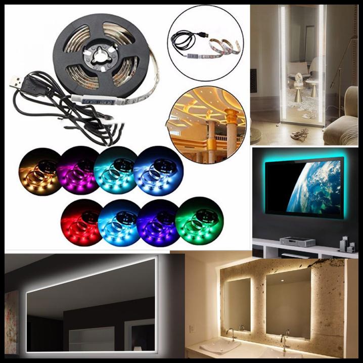 Jual Lampu Led Roll Background Belakang Tv Kaca Cermin // Strip ...