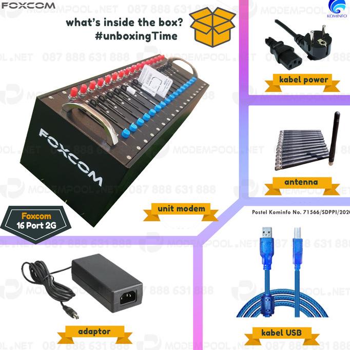 Jual Modem Pool Foxcom 16 Port 2G Alat Dial USSD Massal Support Smart ...