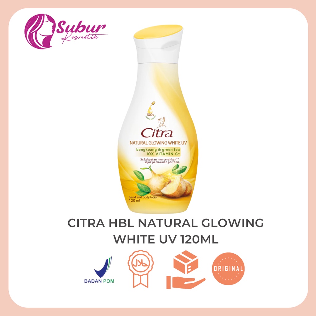 Jual Citra Hand Body Lotion Natural Glowing White UV Bengkoang 110ML/210Ml | Shopee Indonesia